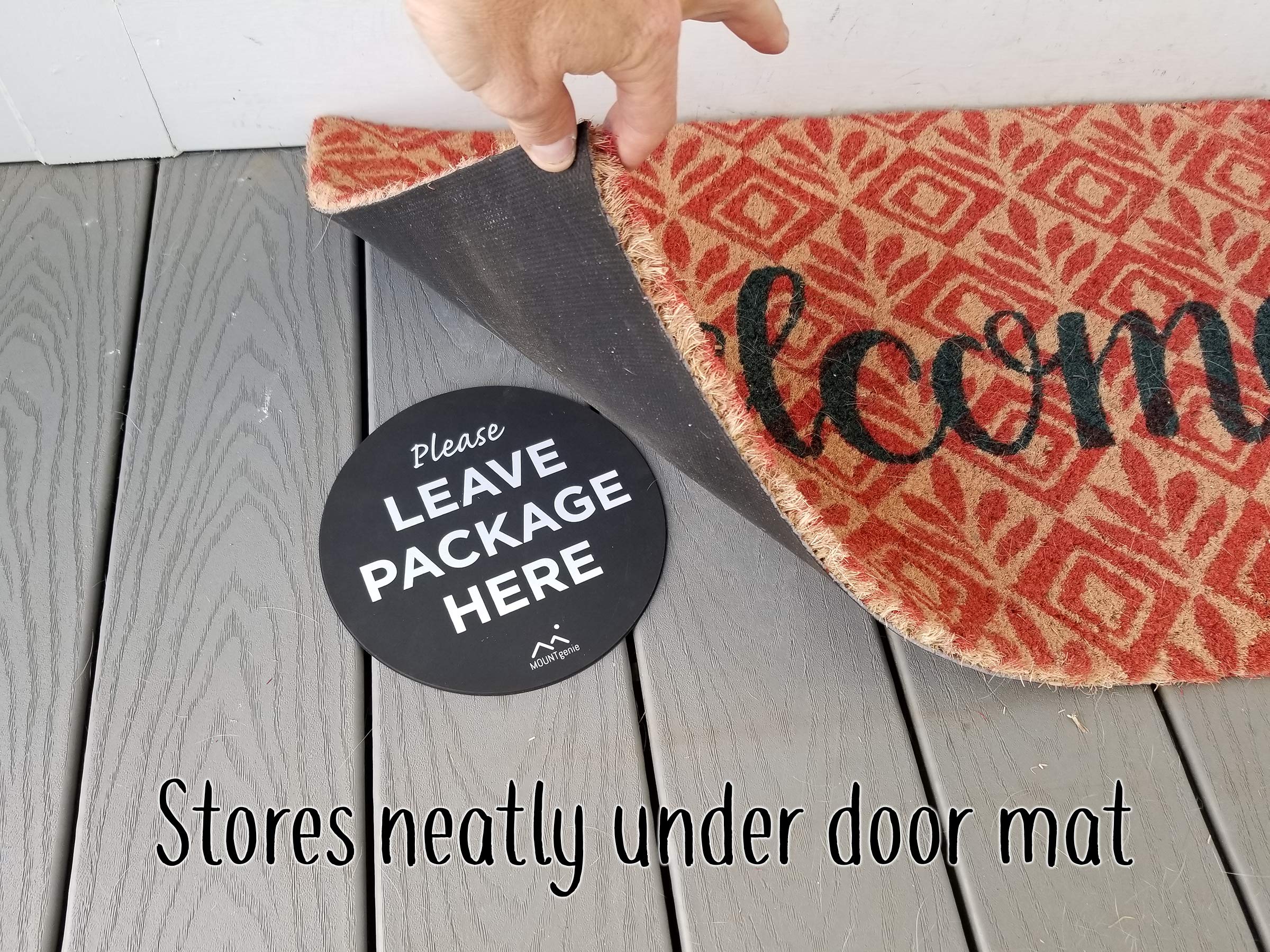 Leave Packages Here Sign Mat: Award Winning Design. Heavy-Duty Rubber. Avoid Contact. Stops Package Theft. Great for Amazon Key.