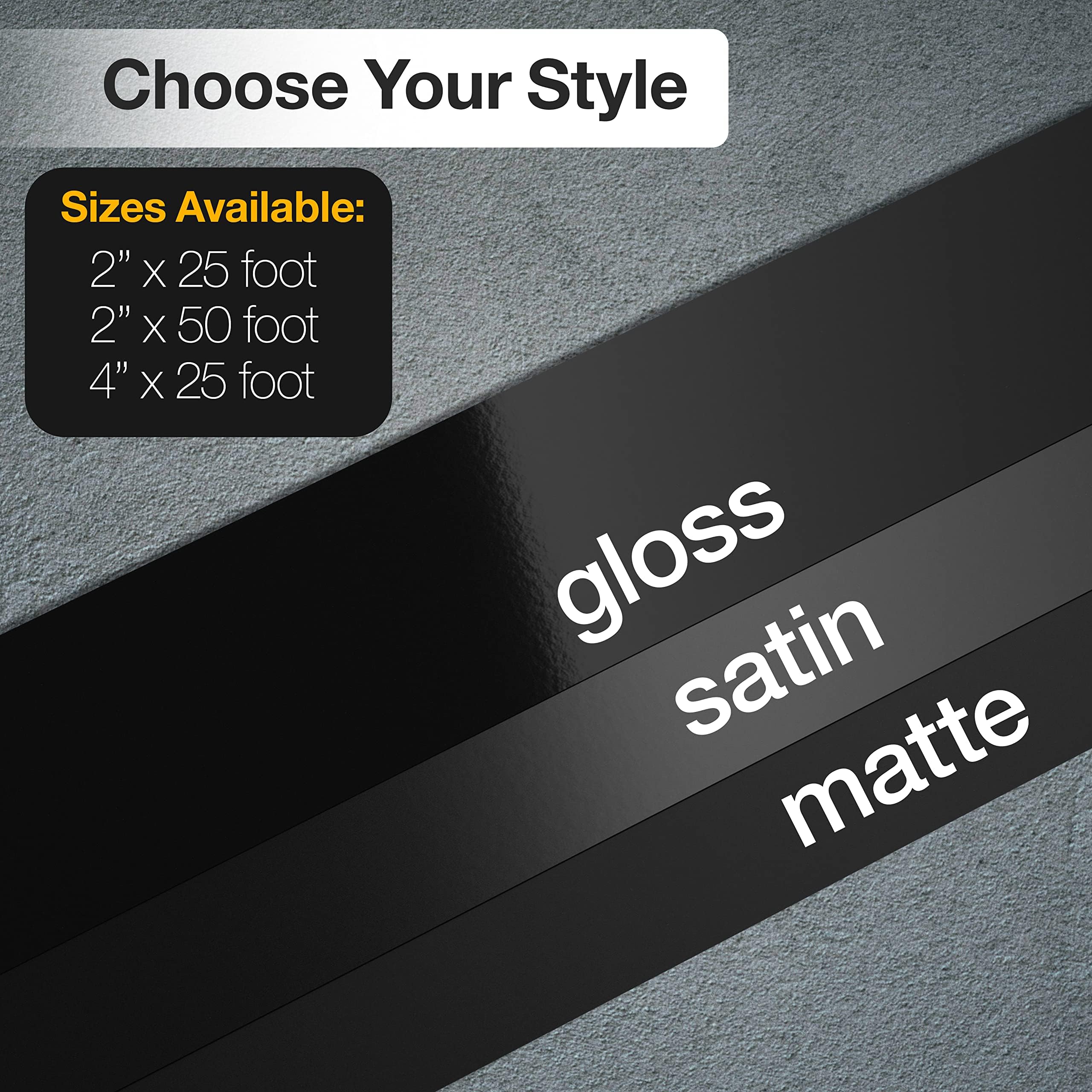 Gold Label Detailing 3M Black Out Trim Chrome Delete Vinyl Wrap Kit | 25ft Roll of 3m Scotchprint 2080 | Felt Edge Squeegee and Razor Blade Included (Satin, 2" by 25ft)