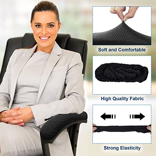 ROLVNHTV Office Chair Arm Cover Chair Armrest Covers Stretchable Pad Padded,Washable Elastic Computer Arm Protectors Rest Sleeves for Home Office Rotating (4 Pieces,Large)