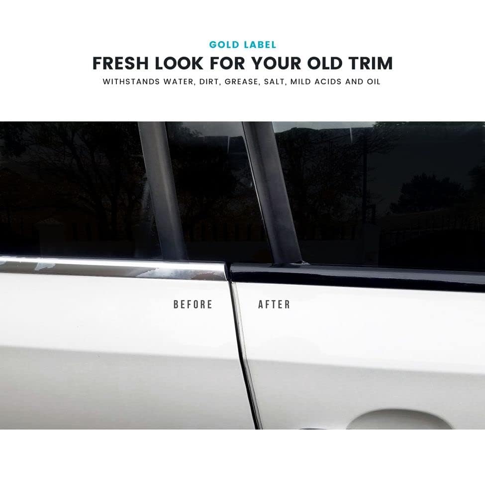 Gold Label Detailing 3M Black Out Trim Chrome Delete Vinyl Wrap Kit | 25ft Roll of 3m Scotchprint 2080 | Felt Edge Squeegee and Razor Blade Included (Satin, 2" by 25ft)