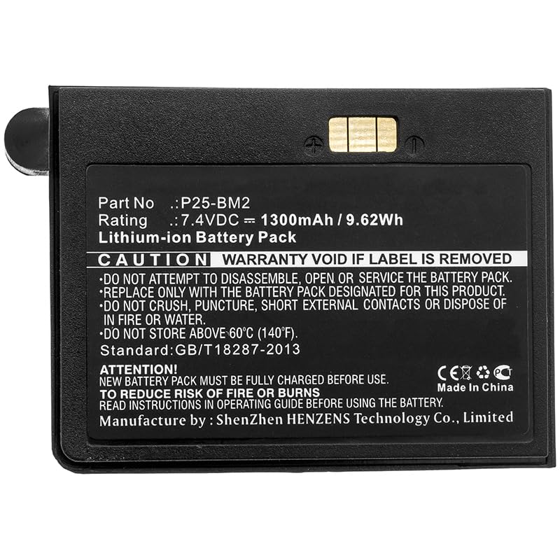 Synergy Digital Credit Card Reader Battery, Works with Blue Bamboo P25 Credit Card Reader, (Li-Ion, 7.4V, 1300 mAh) Ultra Hi-Capacity, Compatible with Blue P25-BM2 Battery