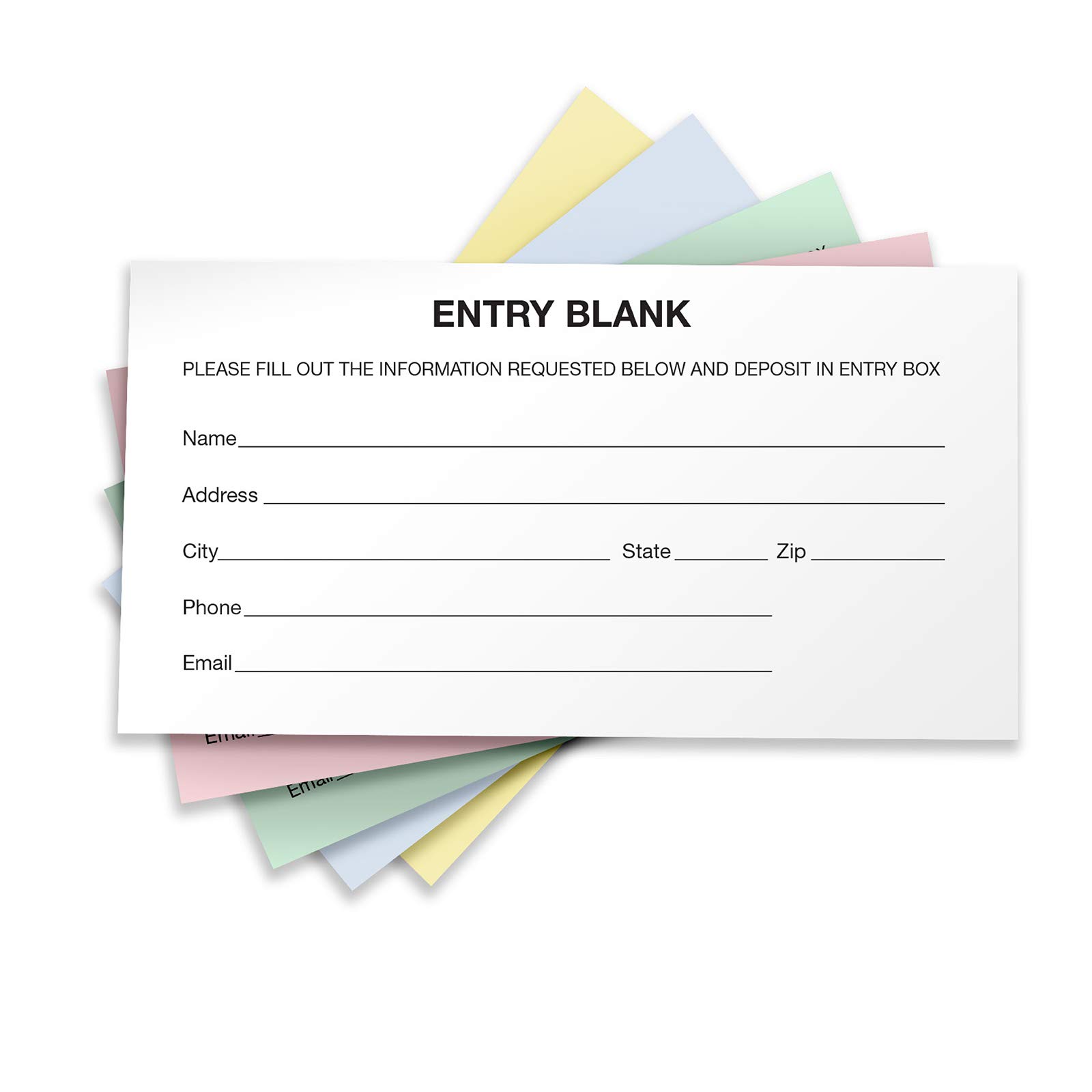 Excello Global Products 1500 Entry Forms - Includes 15 Blank Raffle Ticket Pads - (Combo Colors) - GPP-0026