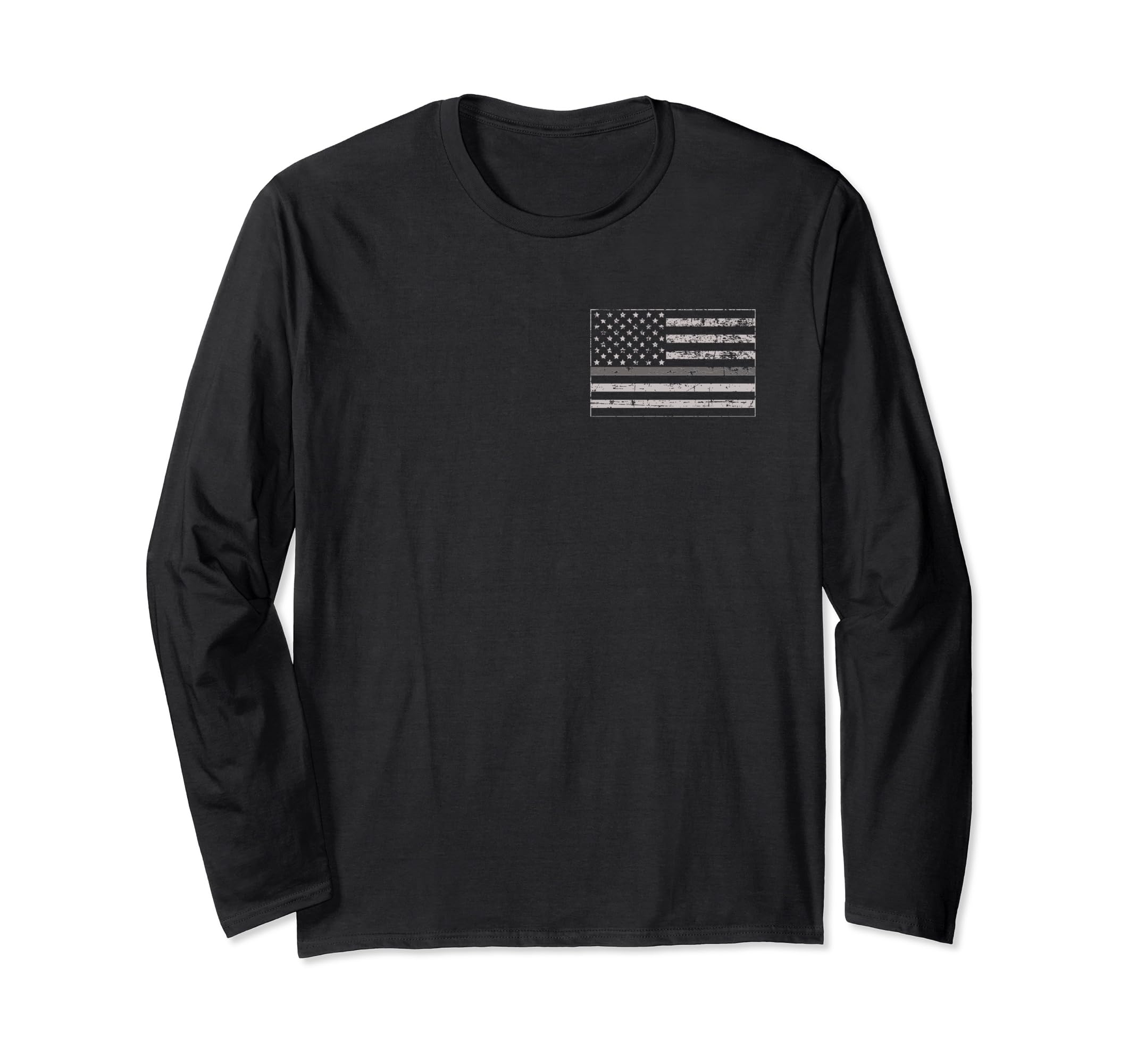 Thin Silver Line American Flag Shirt Correction Officer Gift Long Sleeve T-Shirt