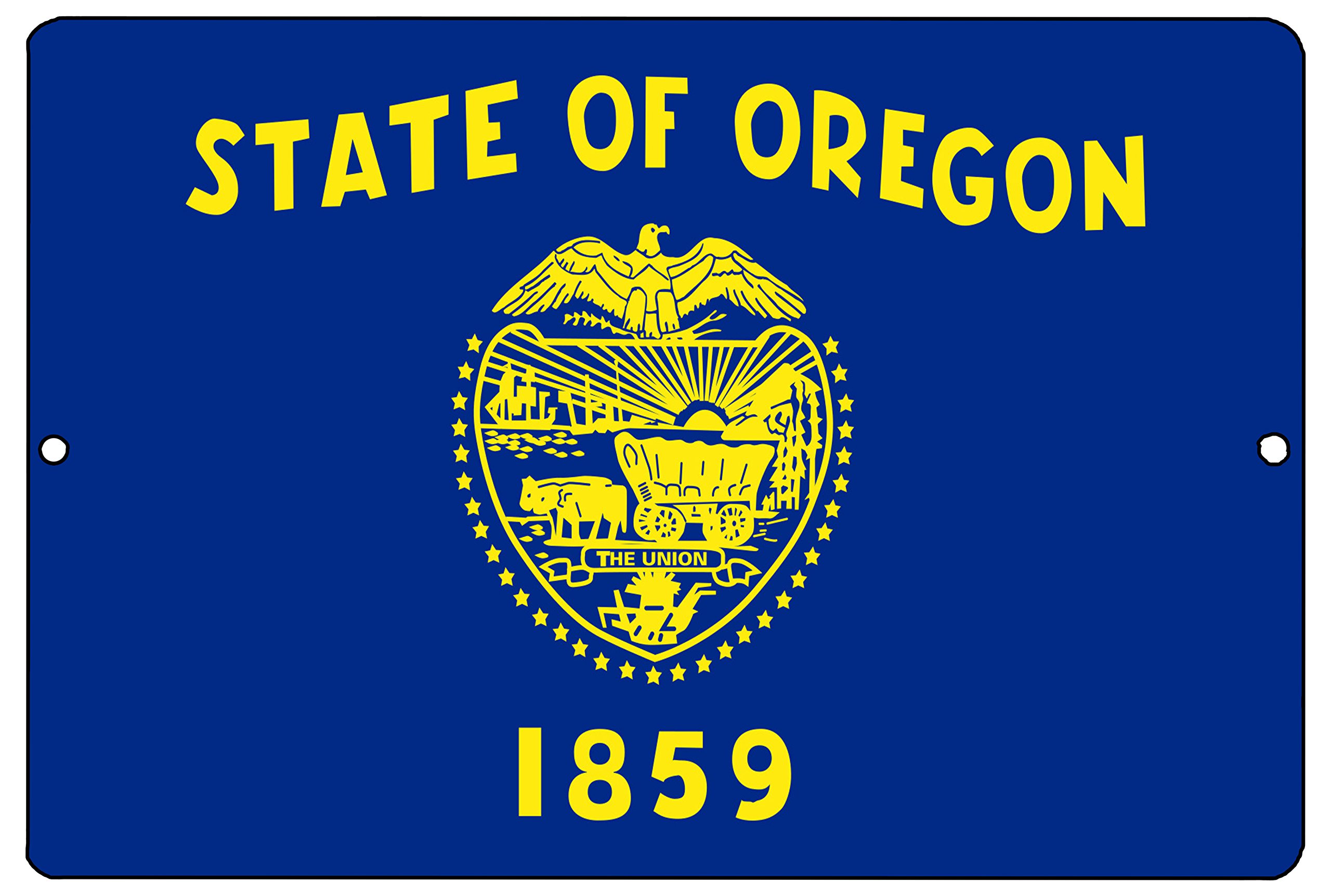 Rogue River Tactical Oregon State Flag Metal Tin Sign Wall Decor Man Cave Bar OR