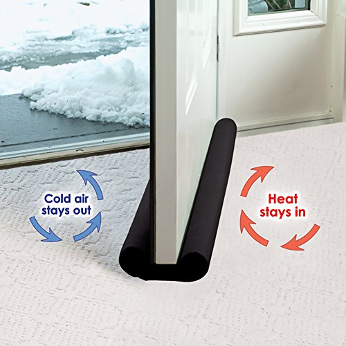 Twin Draft Guard 60232-DNA, Single, Black Extreme, Original Year-Round Insulator, Trademarked and Patented Under Door Draft Stopper