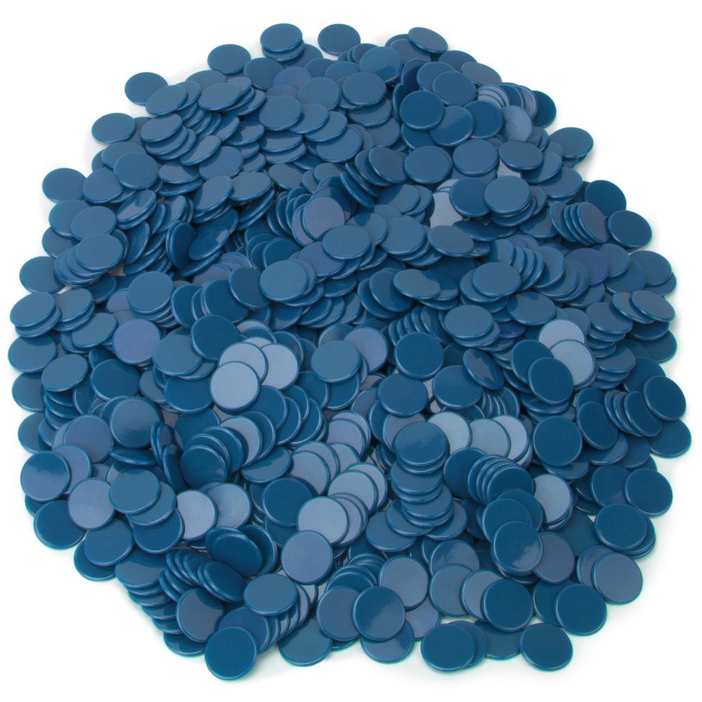 Royal Bingo Supplies 1000-pack of Solid Opaque 3/4-inch Bingo Chips (Blue)