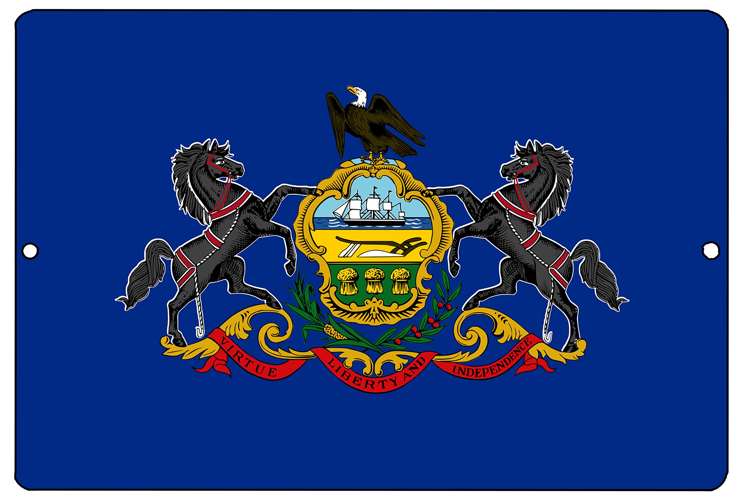 Rogue River Tactical Pennsylvania State Flag Metal Tin Sign Wall Decor Man Cave Bar PA