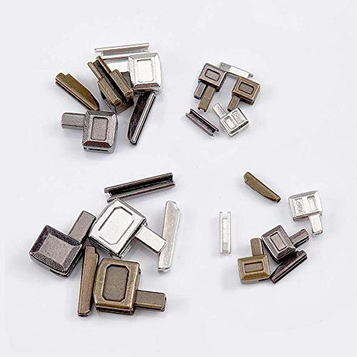 PH PandaHall 12 Sets Metal Zipper Latch Slider Retainer 3 Color #3#5#8#10 Insertion Pin Zipper Bottom Zipper Stopper for Metal Zipper Repair Zip Sewing Replacement DIY, 24pcs
