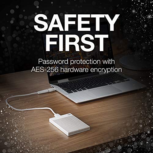 Seagate Backup Plus Ultra Touch HDD 1TB External Hard Drive – White USB-C USB 3.0, 1 year Mylio Create, 4 month Adobe Creative Cloud Photography plan and Rescue Services (STHH1000402)