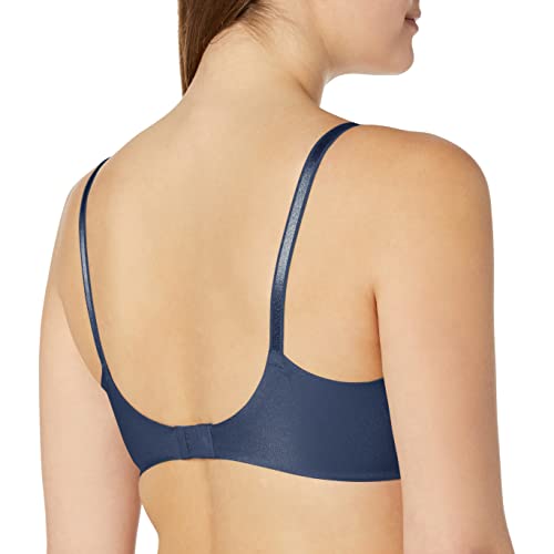 Warner's Women's Plus Size Simply Perfect Underarm-Smoothing Comfort Underwire Lightly Lined T-Shirt Bra TA4356, Button Blue, 36DD
