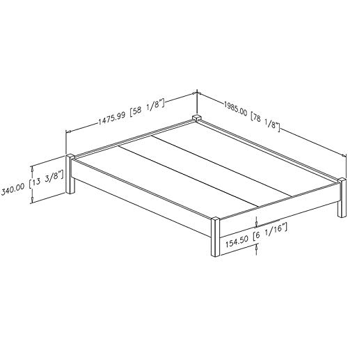 South Shore Step One Essential Platform Bed, Full, Gray Oak