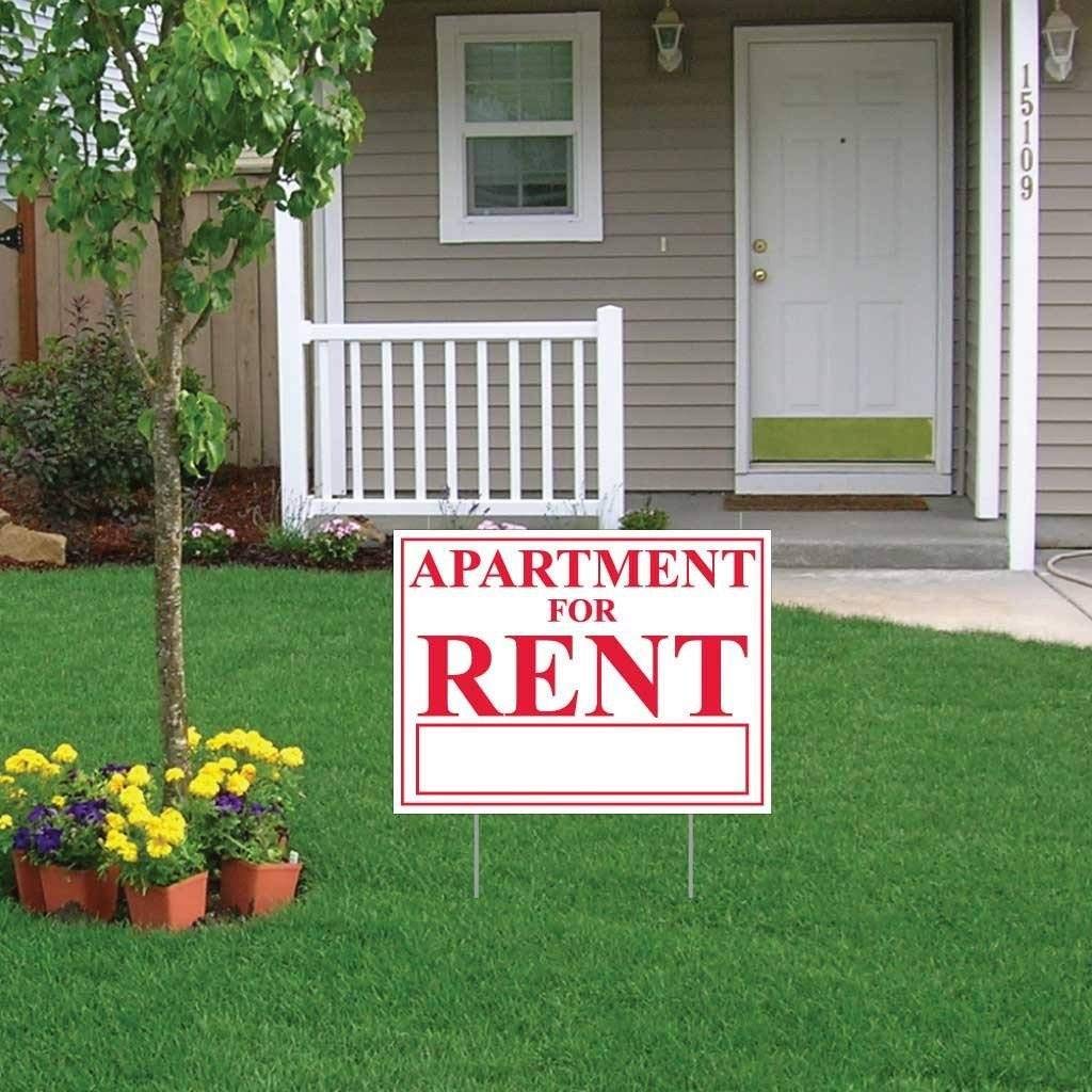 VictoryStore Realtor Yard Signs: Apartment for Rent Sign - Set of 2-18 inches x 24 inches - Two Sided - Great for Renting Apartment Includes 4 Stakes