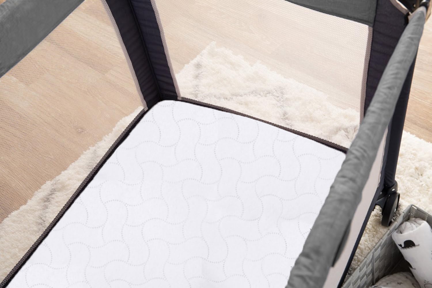 American Baby Company 2 Pack Waterproof Pack N Play Playard Mattress Protector, Quilted Fitted Pack and Play Mattress Pad Cover, 27" x 39"