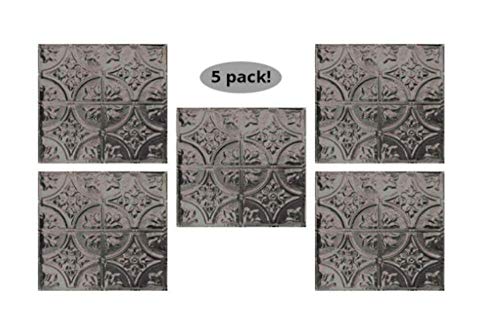 American Tin Ceilings [5-Pack Kit] Nail-Up Metal Tiles Pattern #36 Americana Star Nail-Up Unfinished: 24" x 24" | Genuine Tin | Made in The USA | Model: kit-n-p36-raw
