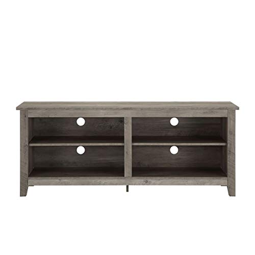 Walker Edison Wren Classic 4 Cubby TV Stand for TVs up to 65 Inches, 58 Inch, Grey Wash