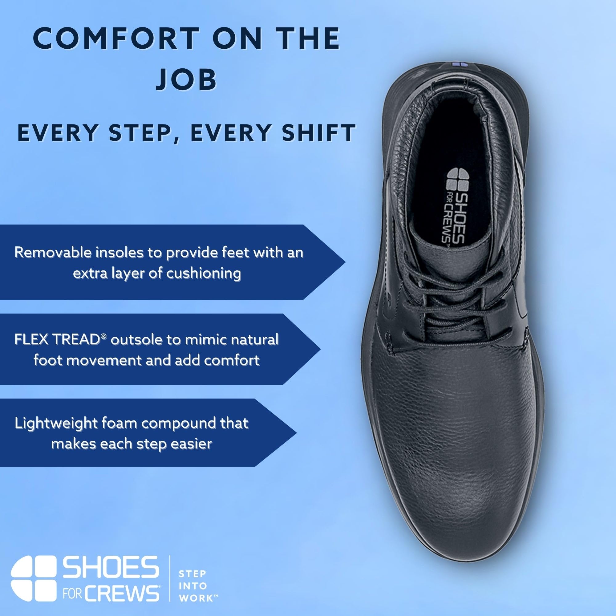 Shoes for Crews Men's Holden Sneaker, Black, 9.5