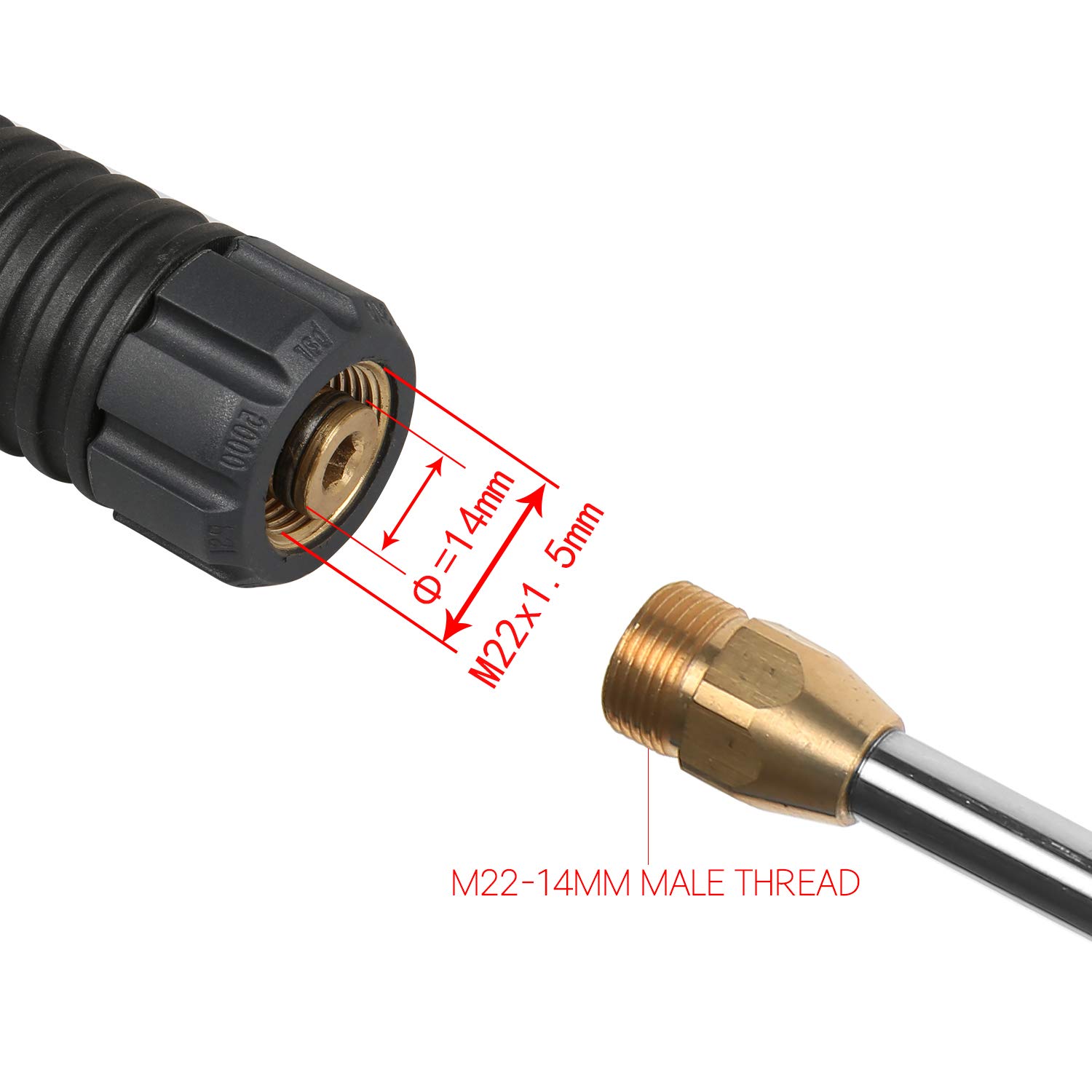 Sooprinse Pressure Washer Wand,Stainless Steel Quick Connect Lance,Replacement Spray Wand,16",5000PSI