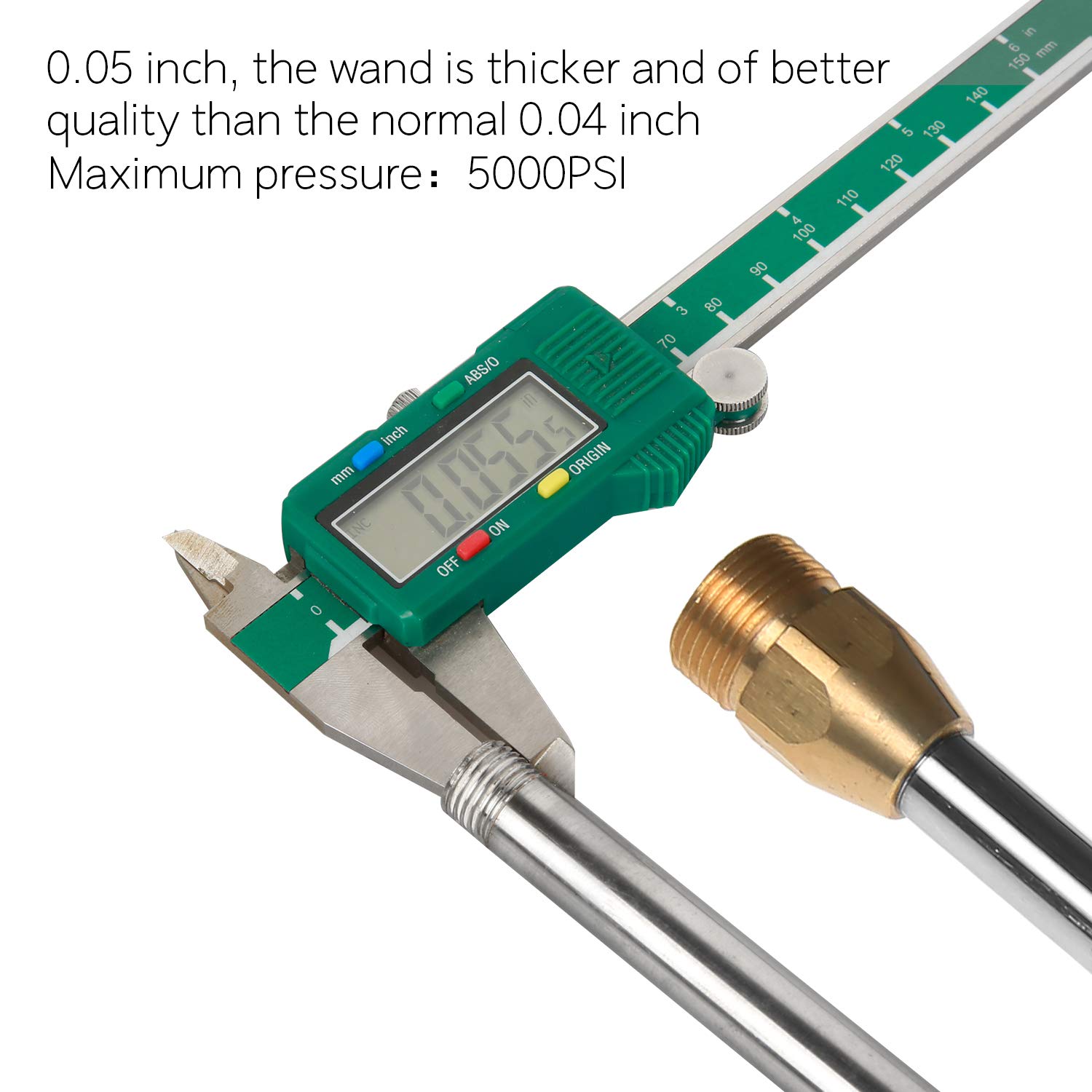 Sooprinse Pressure Washer Wand,Stainless Steel Quick Connect Lance,Replacement Spray Wand,16",5000PSI