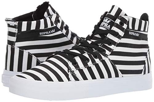 Supra Stacks Mid Black/White Stripe Men's 7, Women's 8.5
