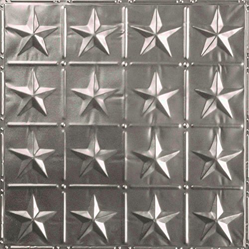 American Tin Ceilings [5-Pack Kit] Nail-Up Metal Tiles Pattern #36 Americana Star Nail-Up Unfinished: 24" x 24" | Genuine Tin | Made in The USA | Model: kit-n-p36-raw