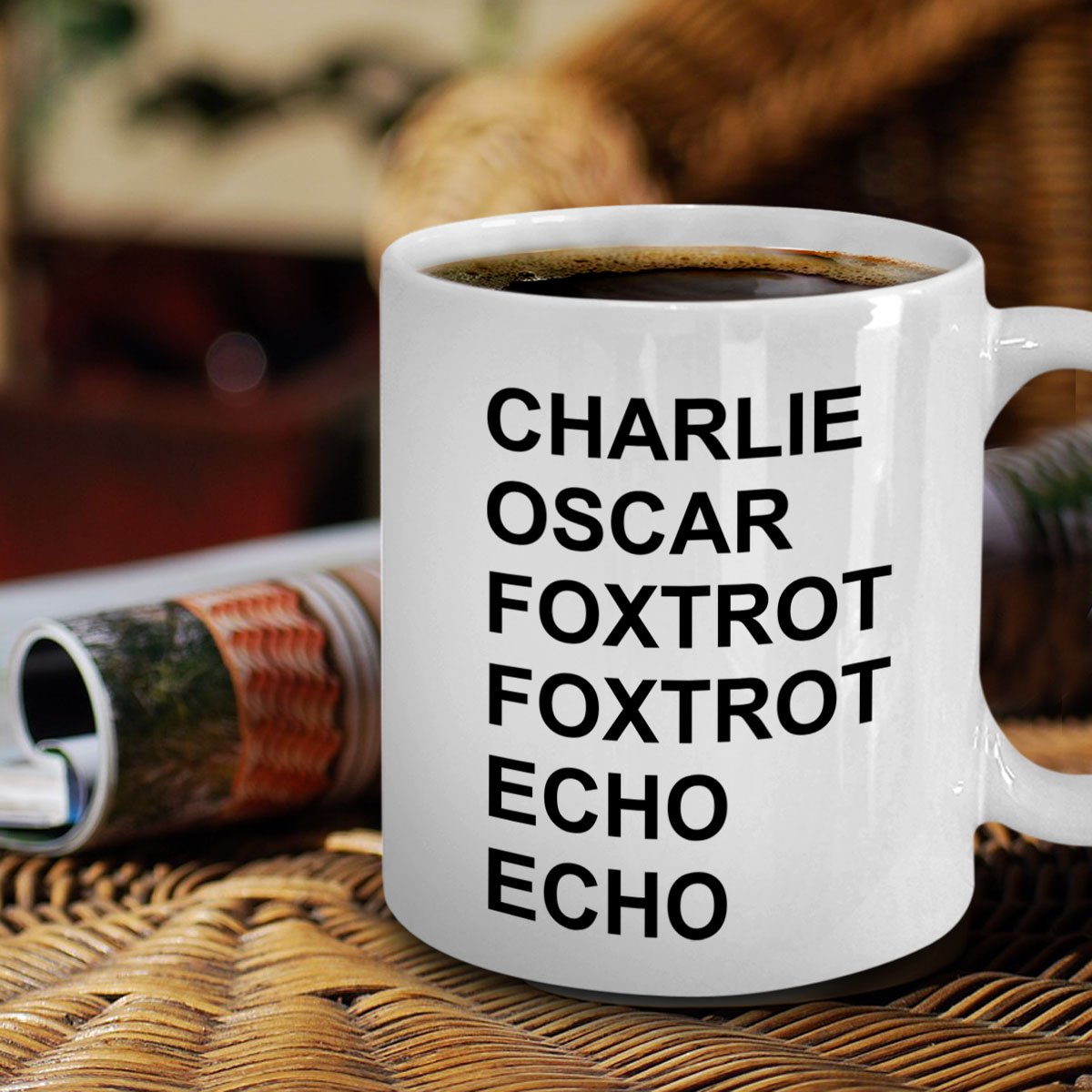 Ham Radio Operator Gifts - Phonetic Alphabet Mug - Coffee Charlie Oscar Foxtrot Echo - Aviation Military Code