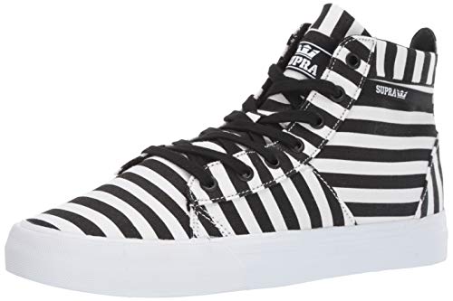 Supra Stacks Mid Black/White Stripe Men's 7, Women's 8.5
