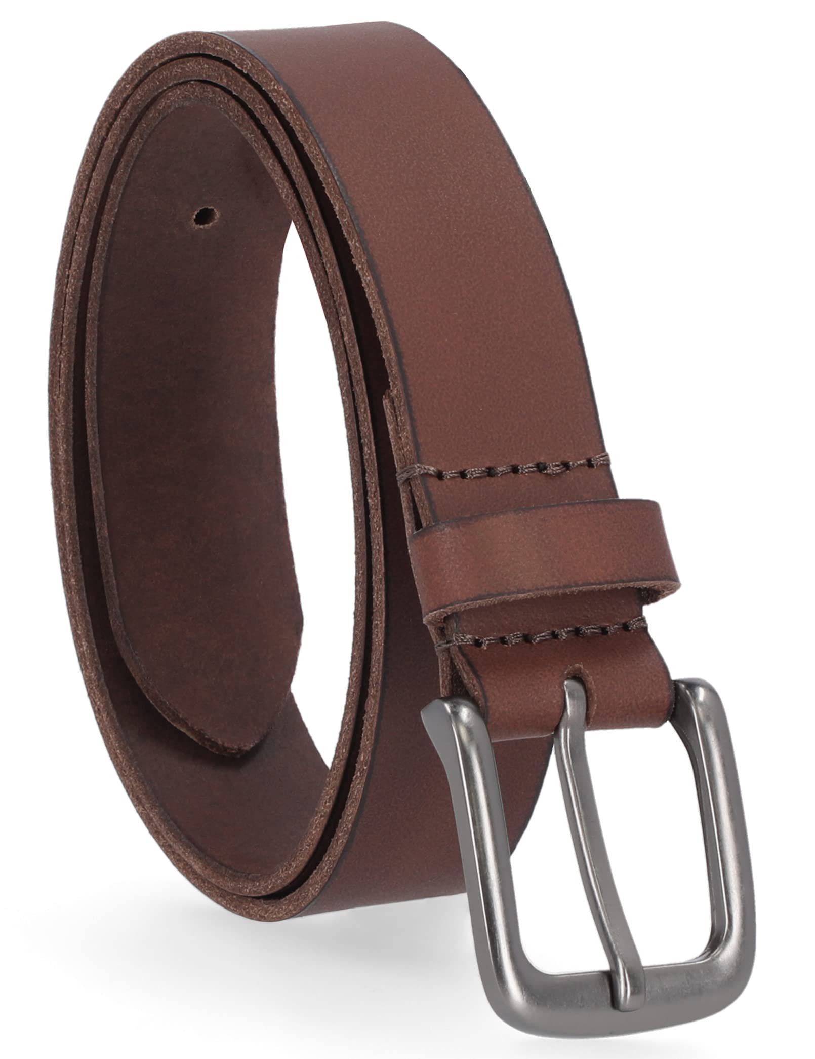 Timberland Boys' Big Leather Belt for Kids, Brown/Classic, Large