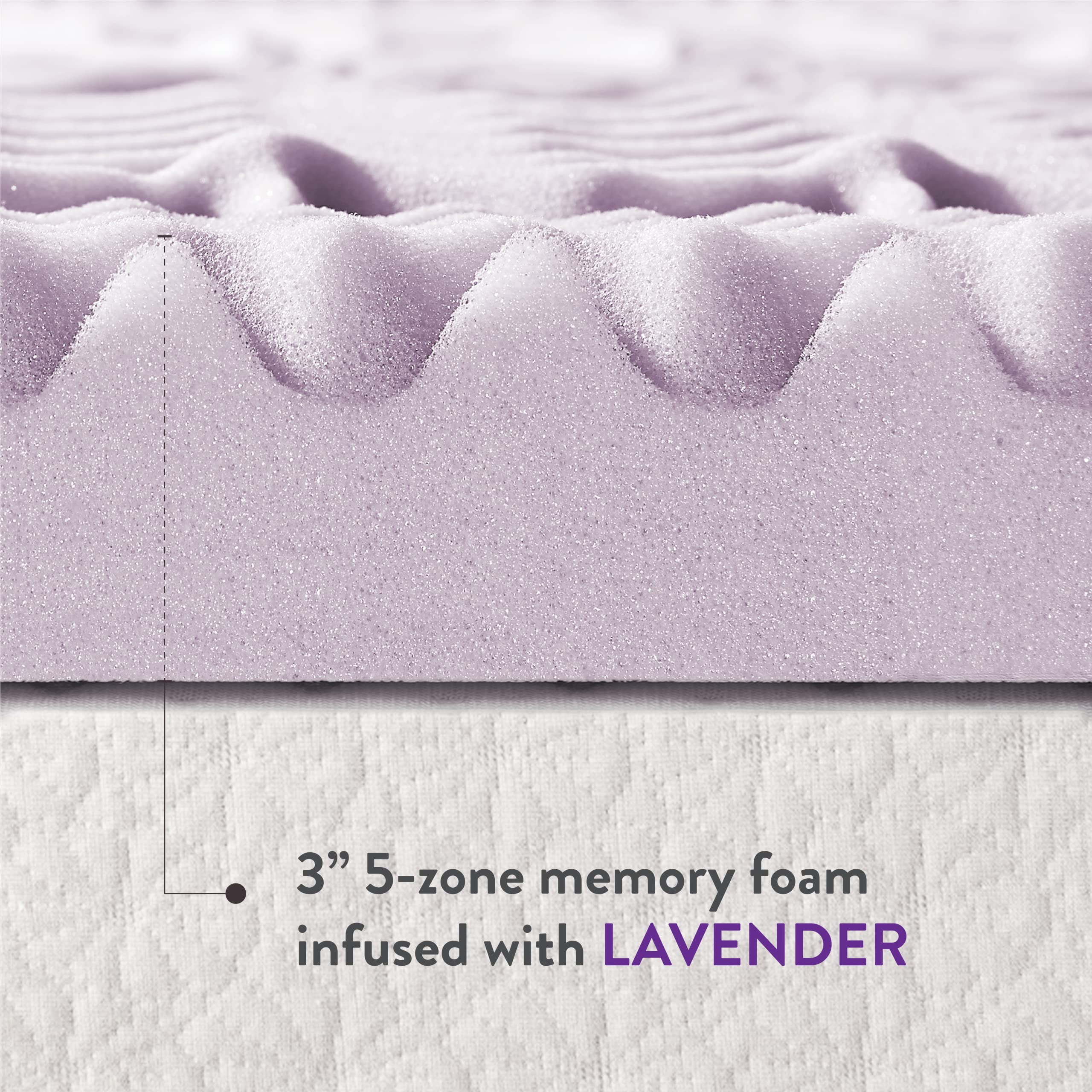 Best Price Mattress Full Mattress Topper - 3 Inch 5-Zone Memory Foam Bed Topper with Lavender Infused Cooling Mattress Pad, Full Size