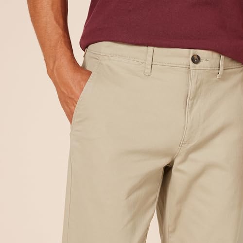 Amazon Essentials Men's Slim-Fit Casual Stretch Chino Pant, Tan, 32W x 30L