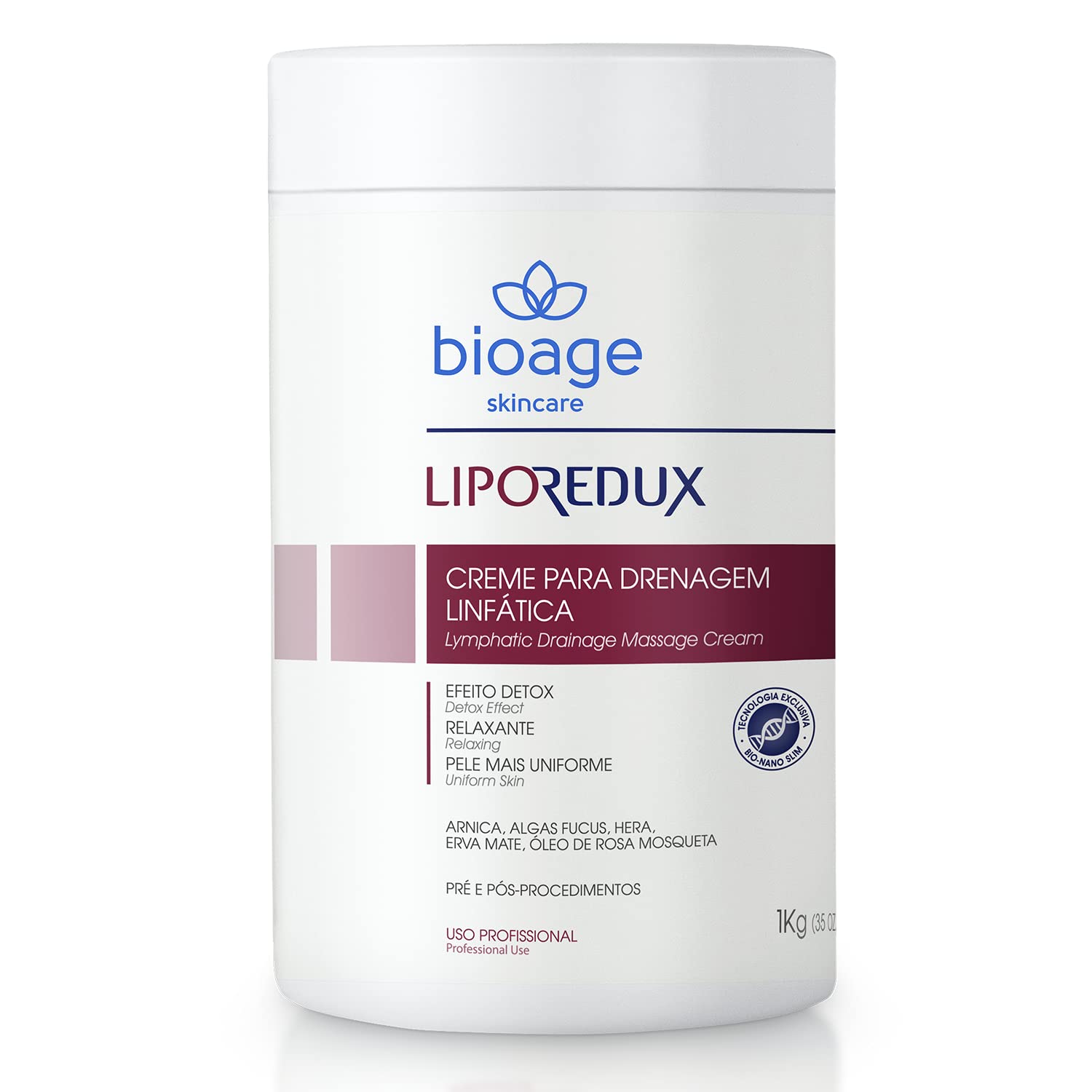 Bioage Liporedux Lymphatic Body Cream (35 Oz)- Bio-Nano Slim and Natural Ingredients – Skin Care Moisturizer for Lymphatic Relief and Relaxing Effects