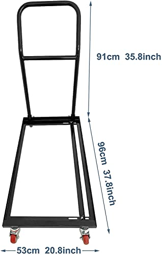 Sidasu Folding Chair Dolly Black Multi-Function Folding Chair Cart Commercial Grade Steel Frame Storage and Transport Dolly for Plastic Resin and Wood Folding Chairs