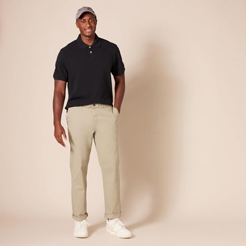 Amazon Essentials Men's Slim-Fit Casual Stretch Chino Pant, Tan, 32W x 30L