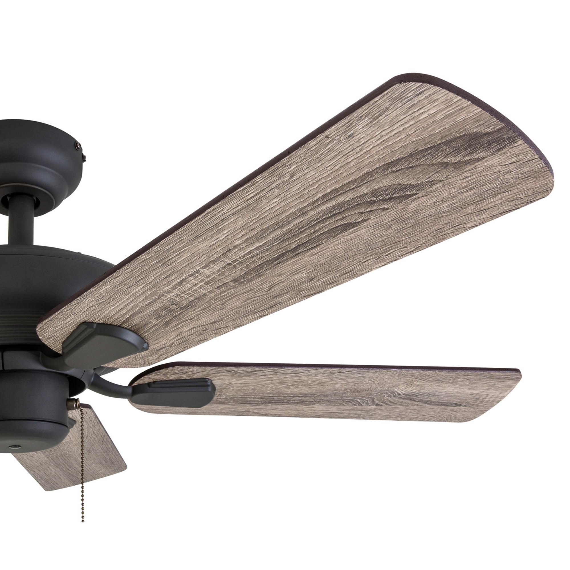 Prominence Home Russwood, 42 Inch Farmhouse Ceiling Fan with No Light, Pull Chain, Three Mounting Options, 5 Dual Finish Blades, Reversible Motor - 50587-01 (Bronze)