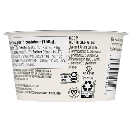 So Delicious Dairy Free Coconut Milk Yogurt Alternative, Strawberry, Vegan, Non-GMO Project Verified, 5.3 oz.