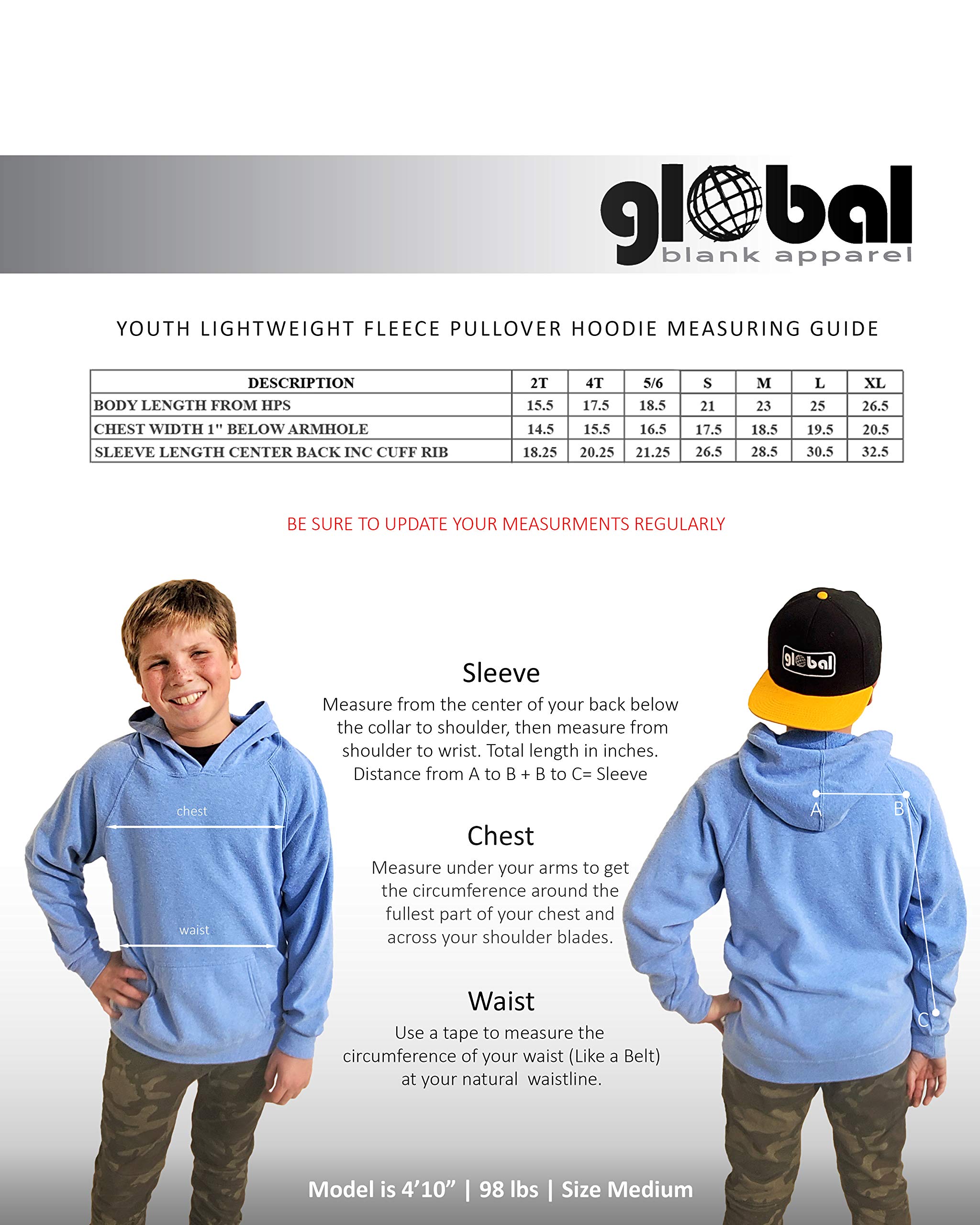 Global Blank Youth and Toddler Hoodies Super Soft Lightweight Pullover Sweatshirt Kids Hoodie for Boys and Girls,Grey,Medium