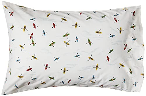 Eddie Bauer - Queen Sheets, Cotton Percale Bedding Set, Crisp & Cool Home Decor (Kayaks, Queen)