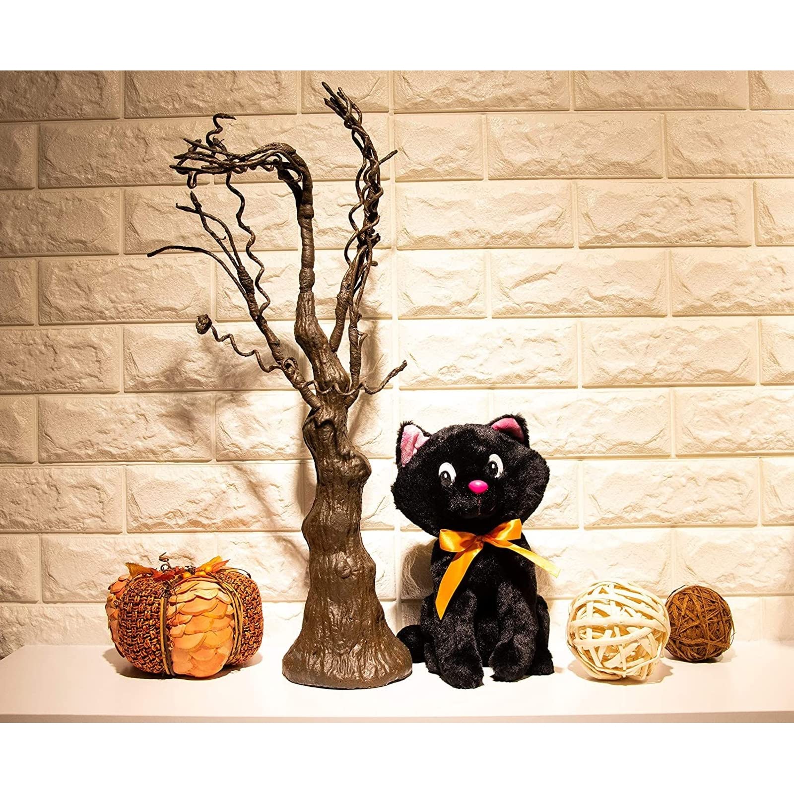 BLUE PANDA Black Cat Stuffed Animal, Sabrina The Cat Halloween Plush (6 x 10 x 11 Inches)