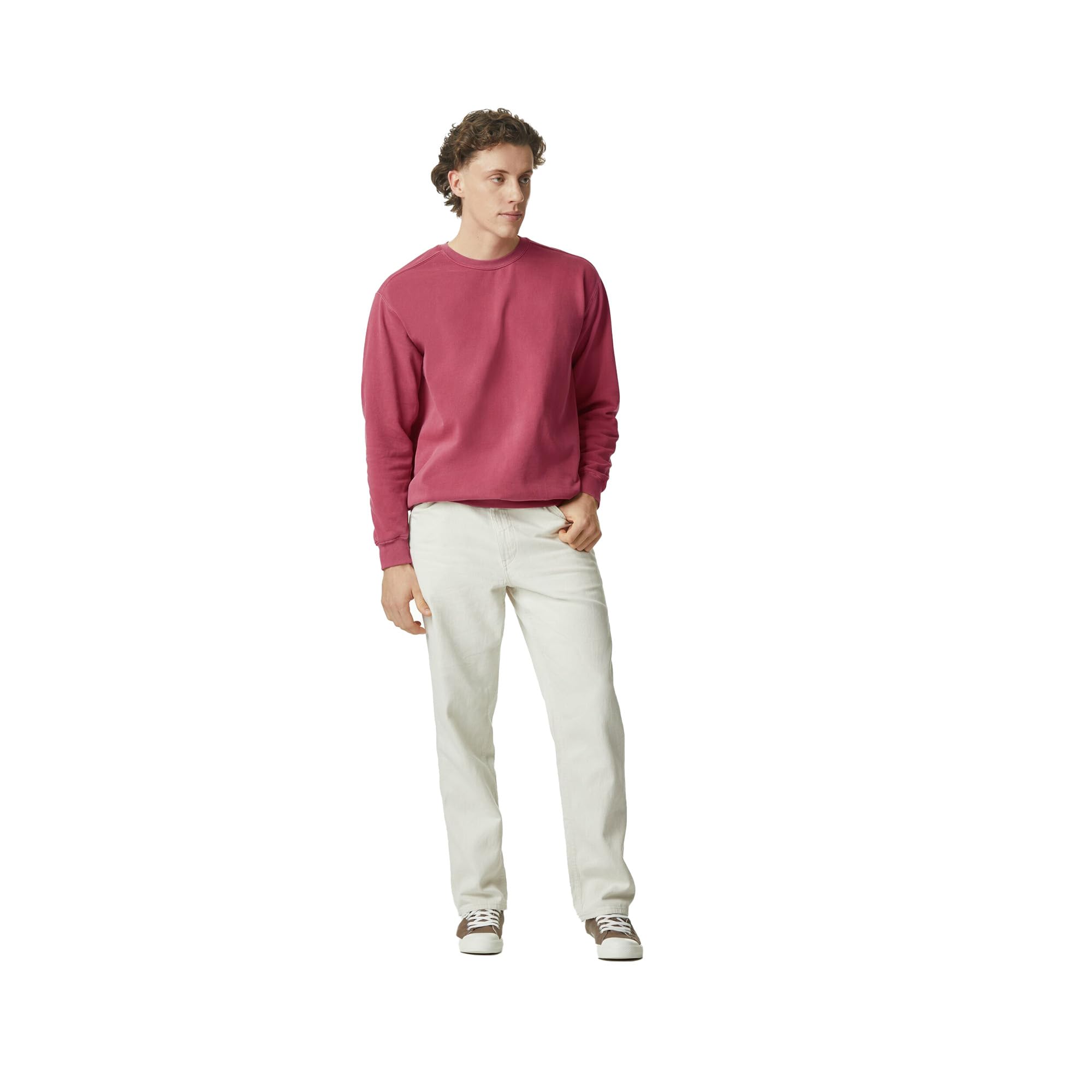 Comfort Colors Adult Crewneck Sweatshirt, Style G1566, Crimson, Medium