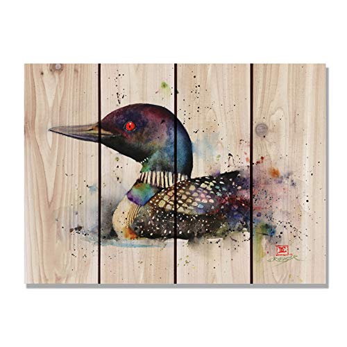 Gizaun Art Crouser's The Loon Inside/Outside Cedar Wall Art, 22x16, Tan