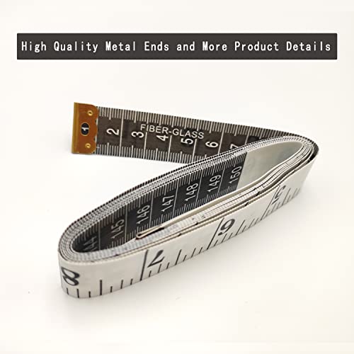 3 Pack Double Scale Soft Measuring Tape for Body Sewing Tailor Cloth Flexible Ruler, Fabric Craft Tape Measure & Medical Body Measurement 60 inch/150cm,White