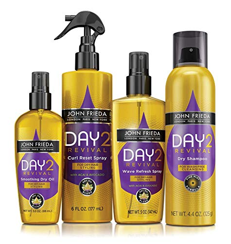 John Frieda Day 2 Revival Wave Refresh Spray, Texturizing Dry Hair Spray, for Wavy Hair, 5 Ounces