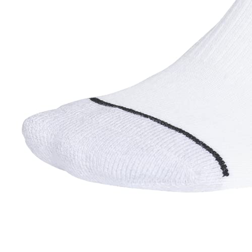 adidas Men's 3-Stripe Crew Socks (3-Pair), White/Black/Clear Onix Grey, Large