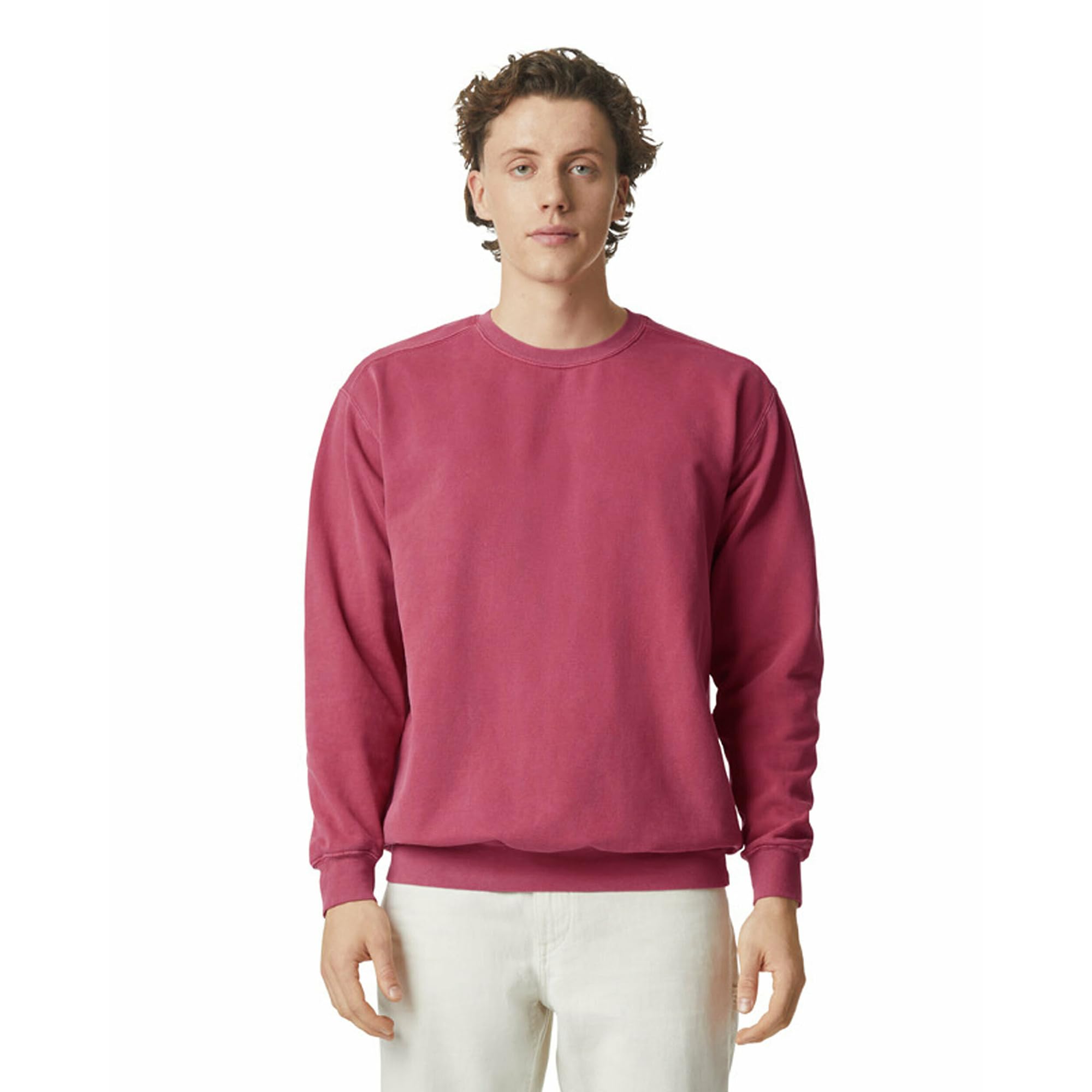 Comfort Colors Adult Crewneck Sweatshirt, Style G1566, Crimson, Medium