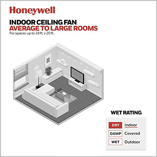 Honeywell Ceiling Fans Glen Alden, 52 Inch Classic Flush Mount Indoor LED Ceiling Fan with Light, Pull Chain, Quick-2-Hang Dual Finish Blades, Reversible Motor - 50517-01 (Oil Rubbed Bronze)