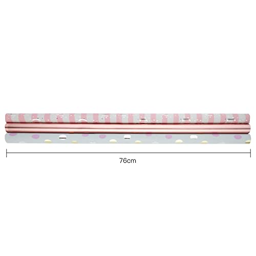 WRAPAHOLIC Wrapping Paper Roll - Rose Gold and Pink Set for Birthday Holiday Wedding Baby Shower - 3 Rolls - 30 inch X 120 inch Per Roll