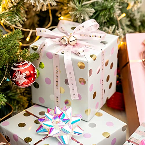 WRAPAHOLIC Wrapping Paper Roll - Rose Gold and Pink Set for Birthday Holiday Wedding Baby Shower - 3 Rolls - 30 inch X 120 inch Per Roll