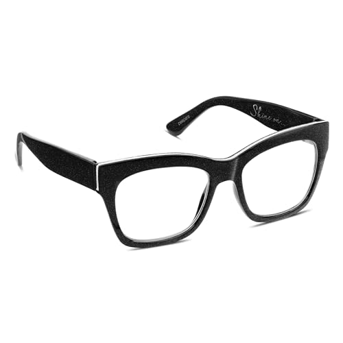 Peepers by PeeperSpecs Oprah's Favorite Women's Shine On Square Blue Light Blocking Reading Glasses - Black +2.00
