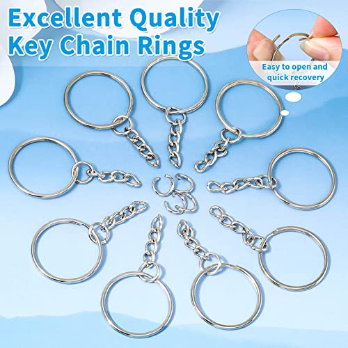 Keychain Making Supplies, Paxcoo 50Pcs Keychains with Chain and 50 Pcs Jump Rings, Keychain Rings Kit Keychain Findings Bulk for Keychain Making DIY Crafts