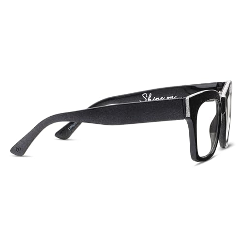 Peepers by PeeperSpecs Oprah's Favorite Women's Shine On Square Blue Light Blocking Reading Glasses - Black +2.00