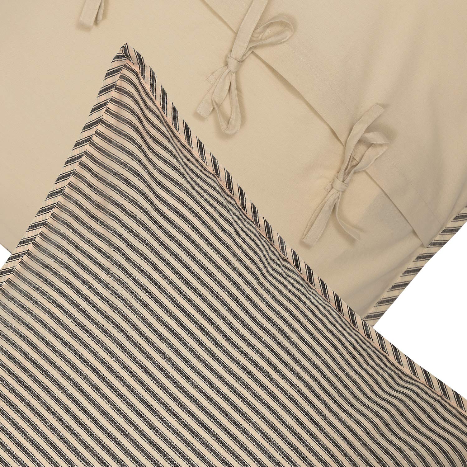 VHC Brands Sawyer Mill Ticking Stripe King Quilt Set, Charcoal Gray